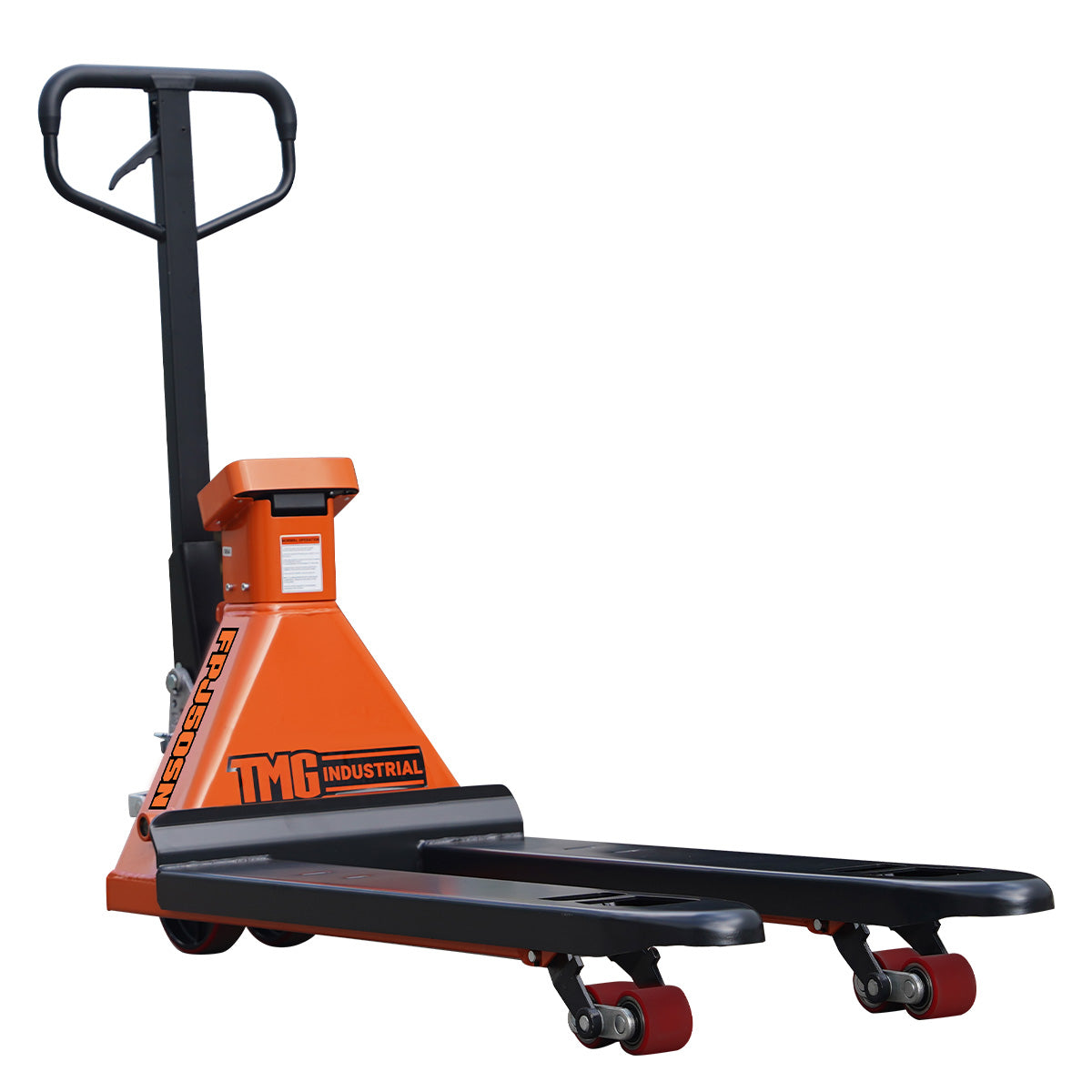 TMG 5000-lb Narrow Pallet Jack Truck w/Scale, 210° Steering Arc, 45 ...
