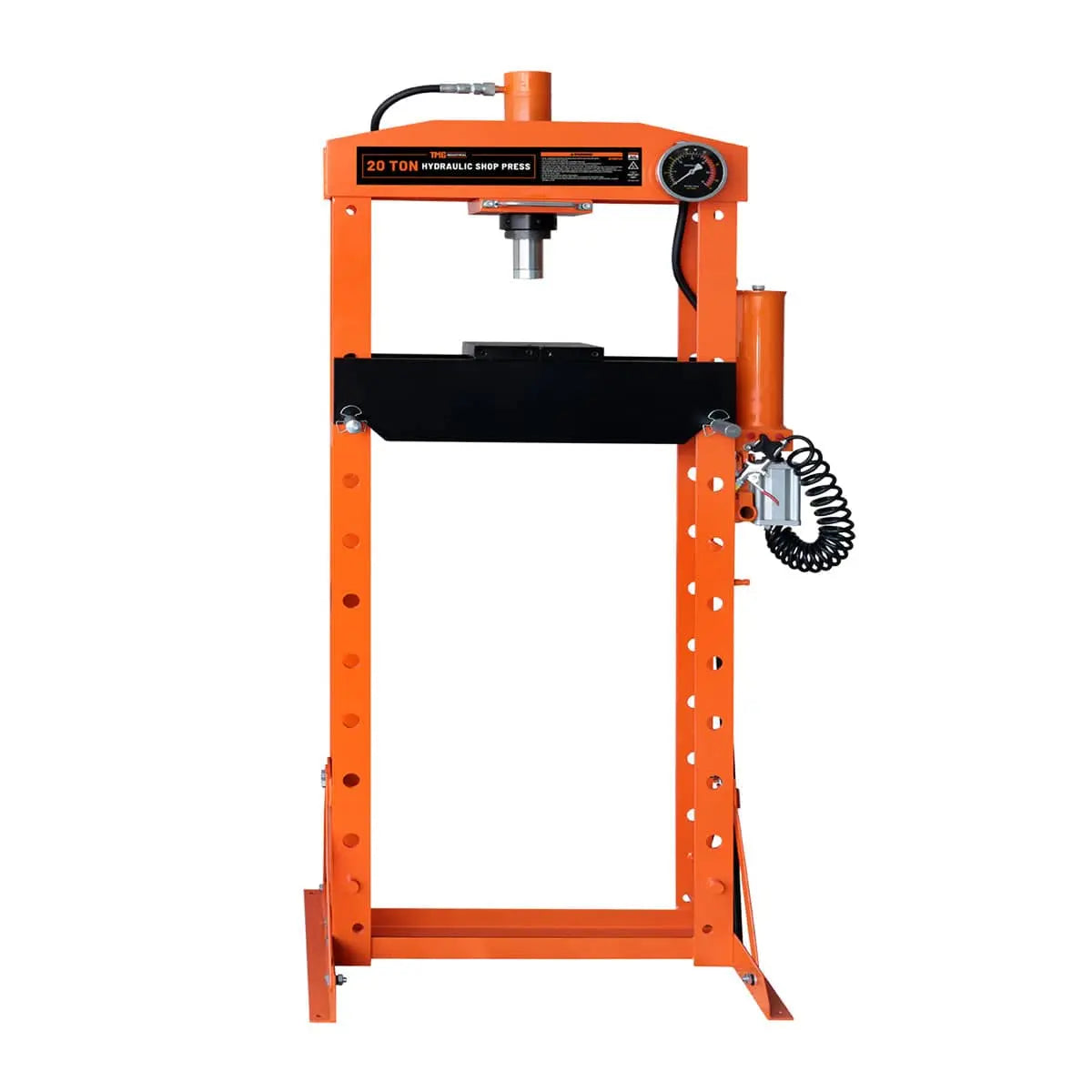 20 Ton Capacity Hydraulic Shop Press, Pneumatic & Manual Operation, 10