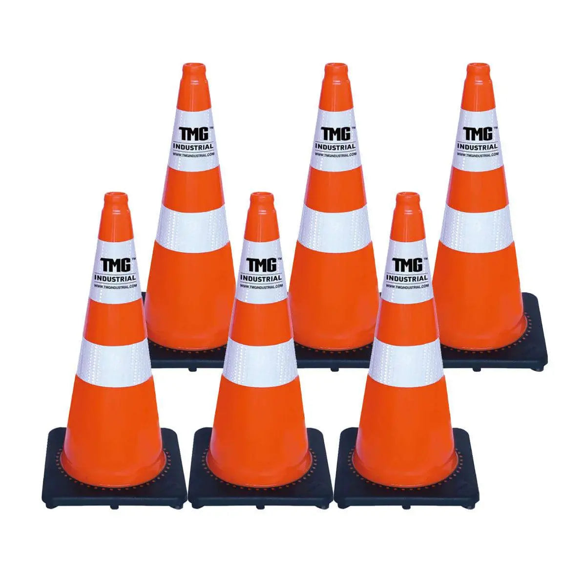 29" PVC Reflective Traffic Cones, 6 Cones TMG-TC29-6 (Discontinued, No
