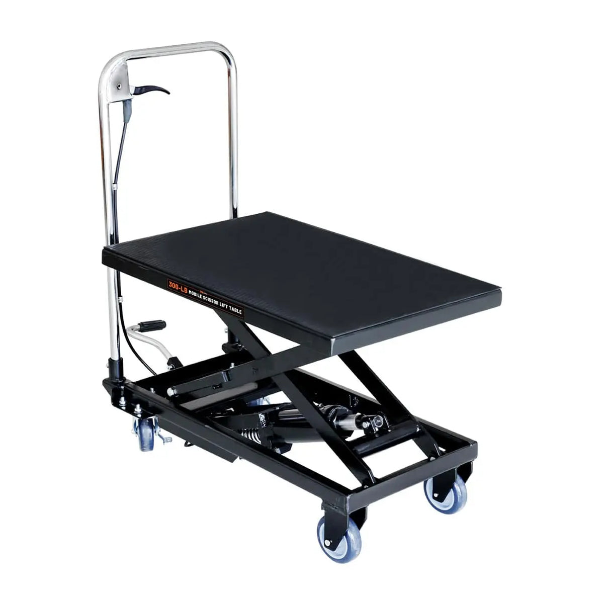 330-Lb Mobile Scissor Lift Table, 28" Lifting Height, Foot Pedal