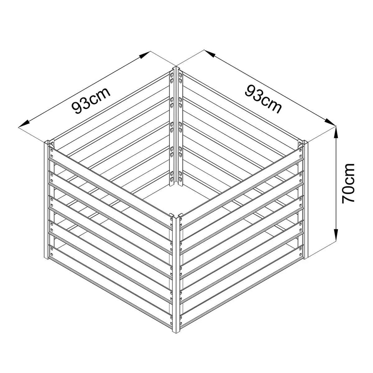 160 Gallon Slatted Metal Composter, Galvanized/Powder Coated,