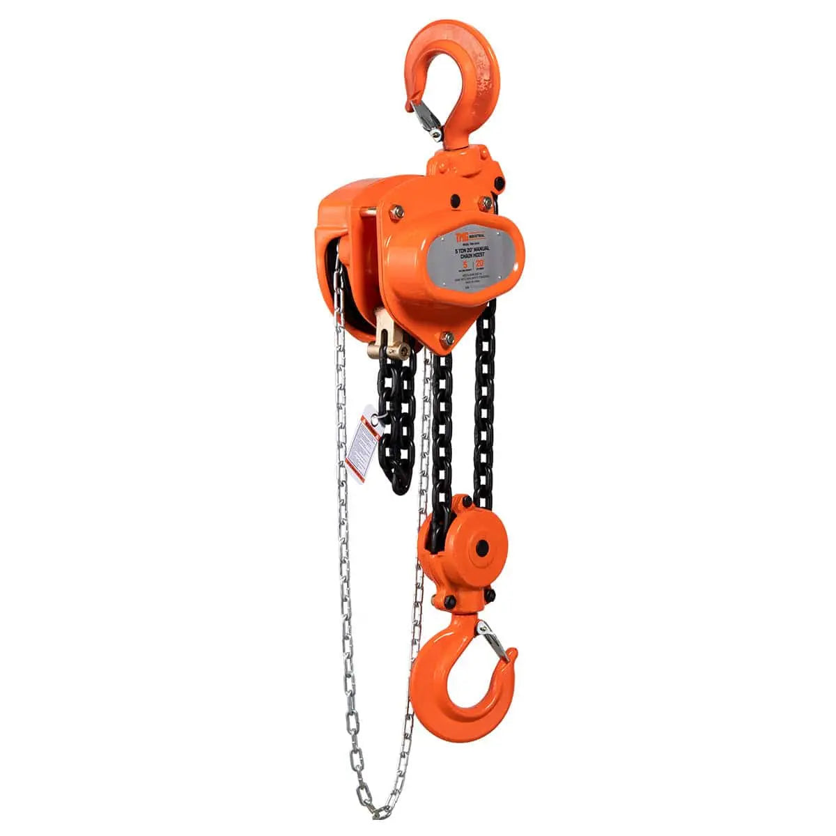 5 Ton 20' Lift Chain Hoist, 360° Swivel Hook, ASME B30.16, -AHC5