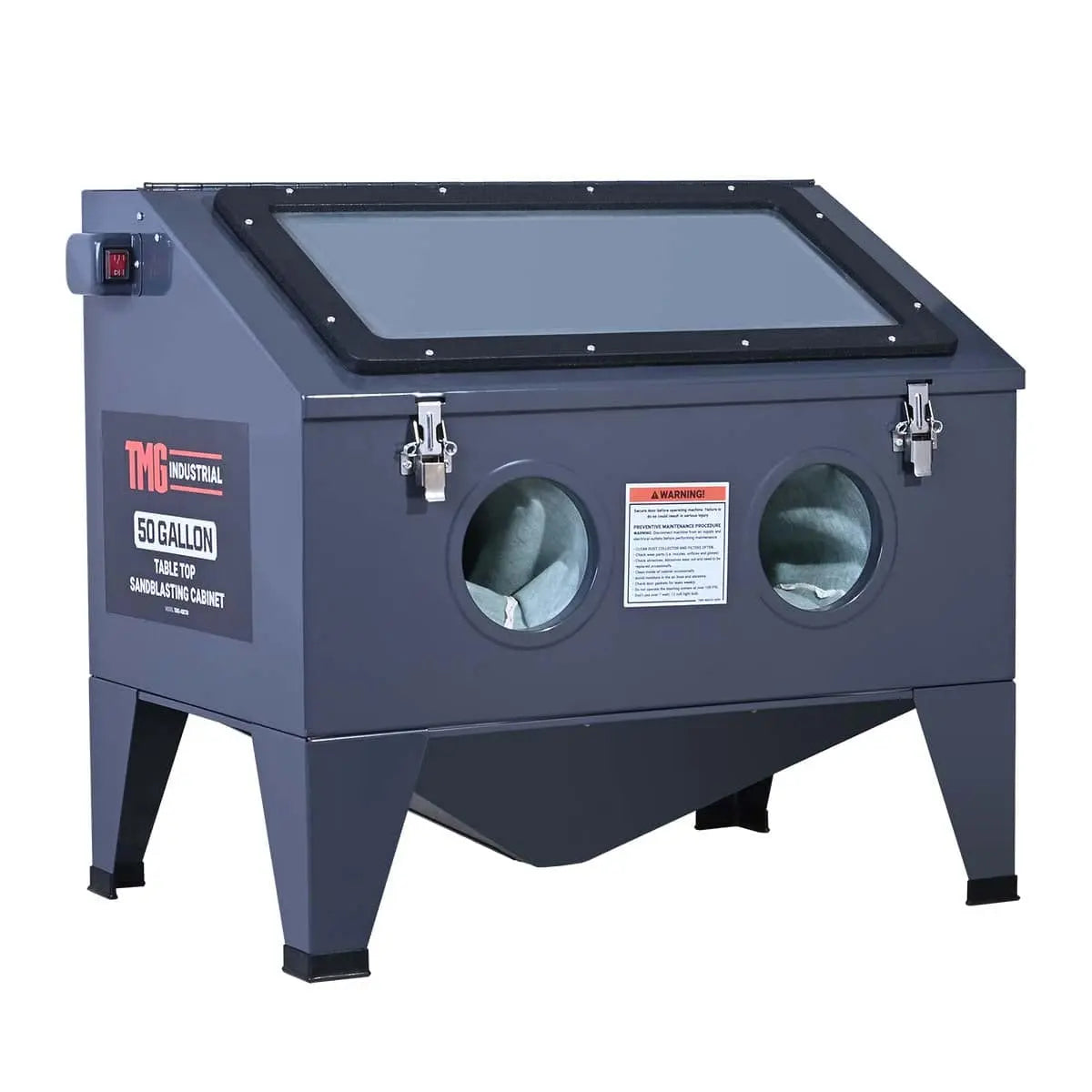 50 Gallon/190L Top-Open Bench Top Abrasive Sandblaster w/View Window,