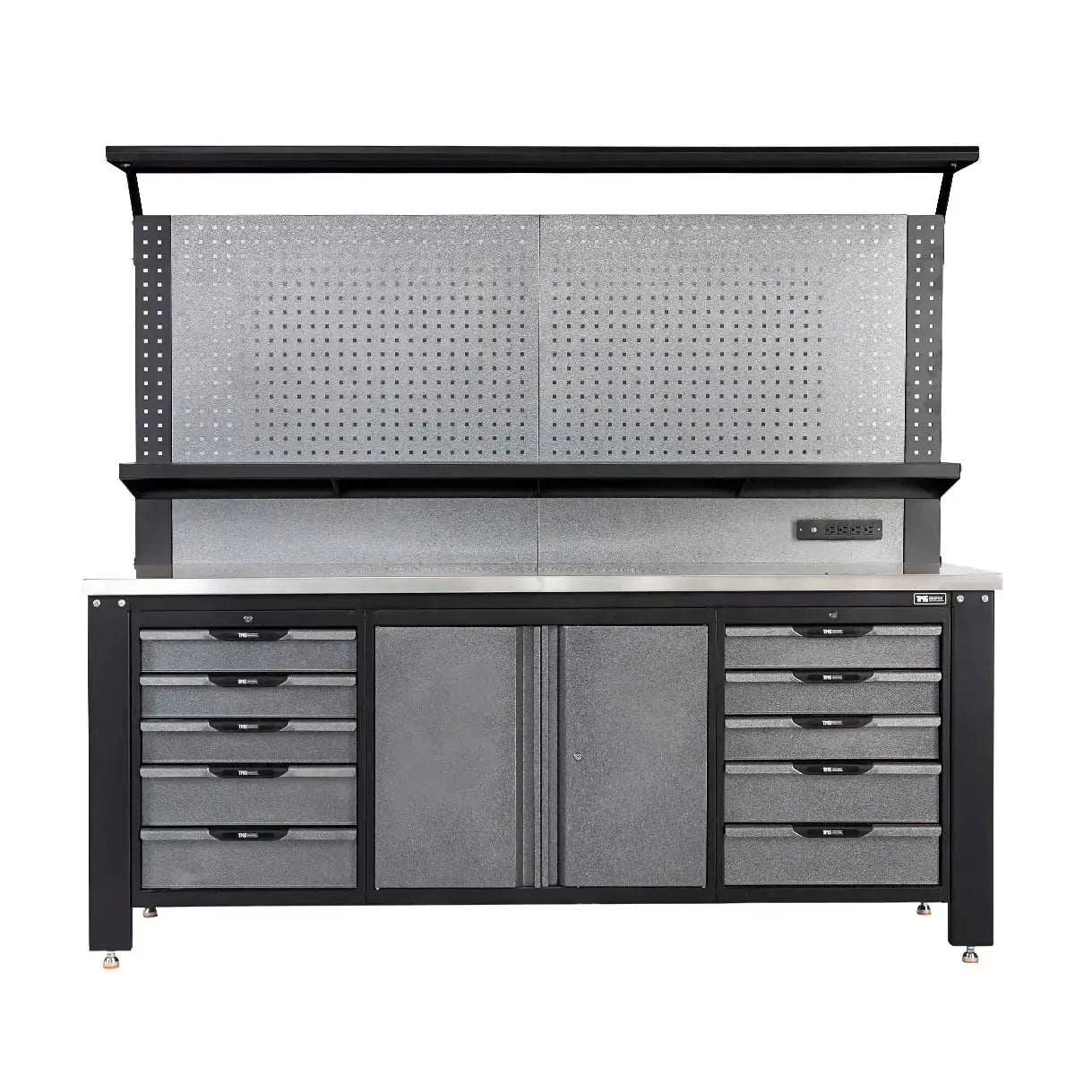 TMG 7' Commercial Grade Workbench with Pegboard & Stainless Benchtop