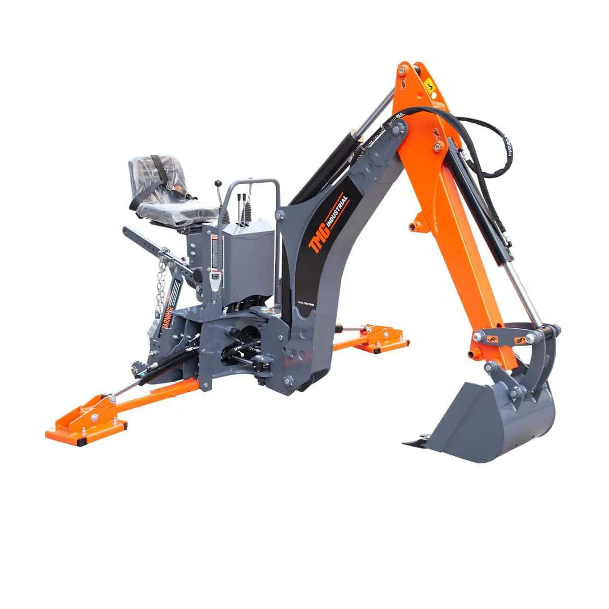 9-ft Tractor Swing Backhoe Attachment, 180° Boom and Bucket Rotation,