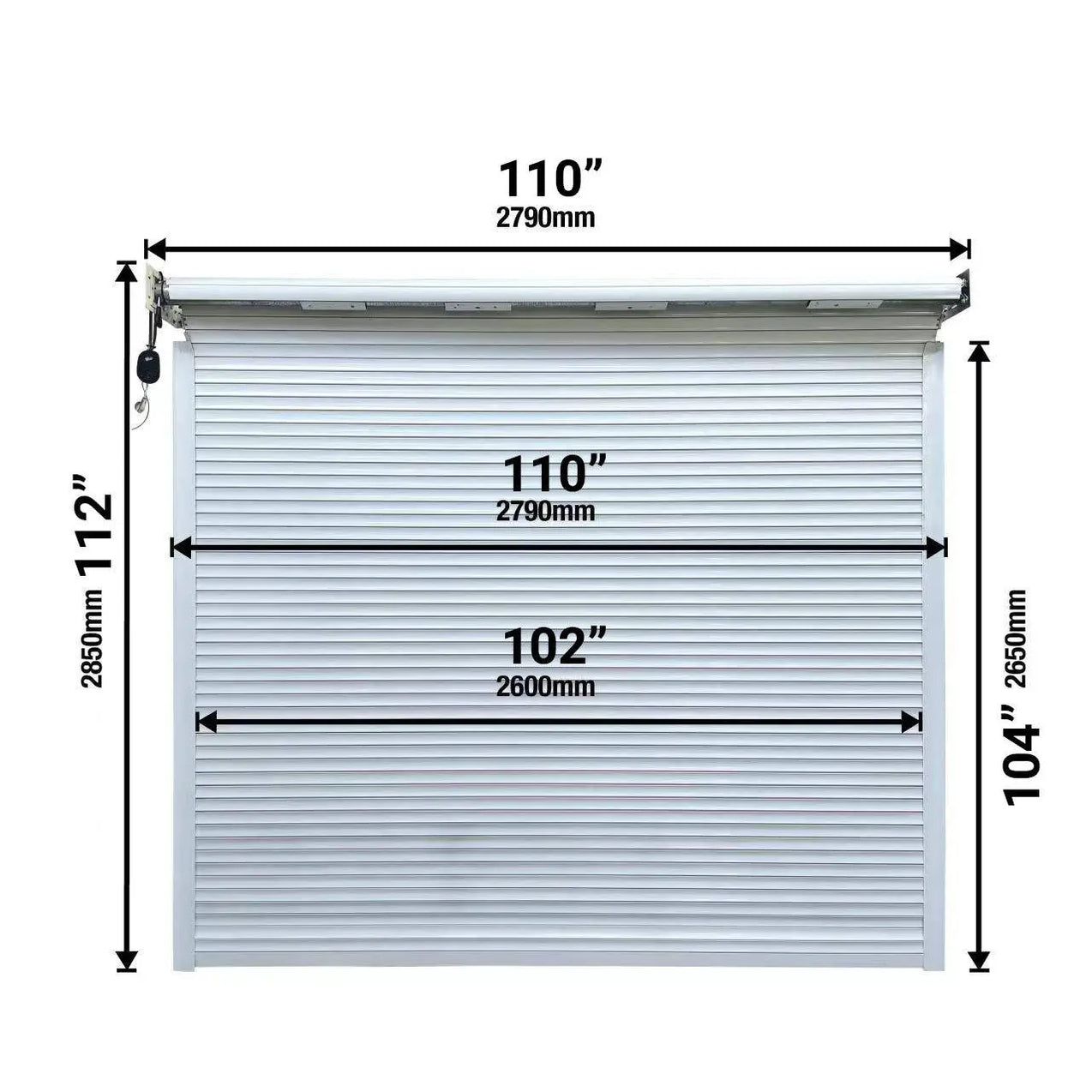 Motorized Roll-Up Door Kit for TMG-MS25 Series Metal Barn Sheds, With