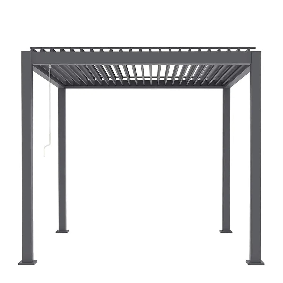 TMG LIVING 10' x 10' Aluminum Louver Roof Slatted Pergola, Manual